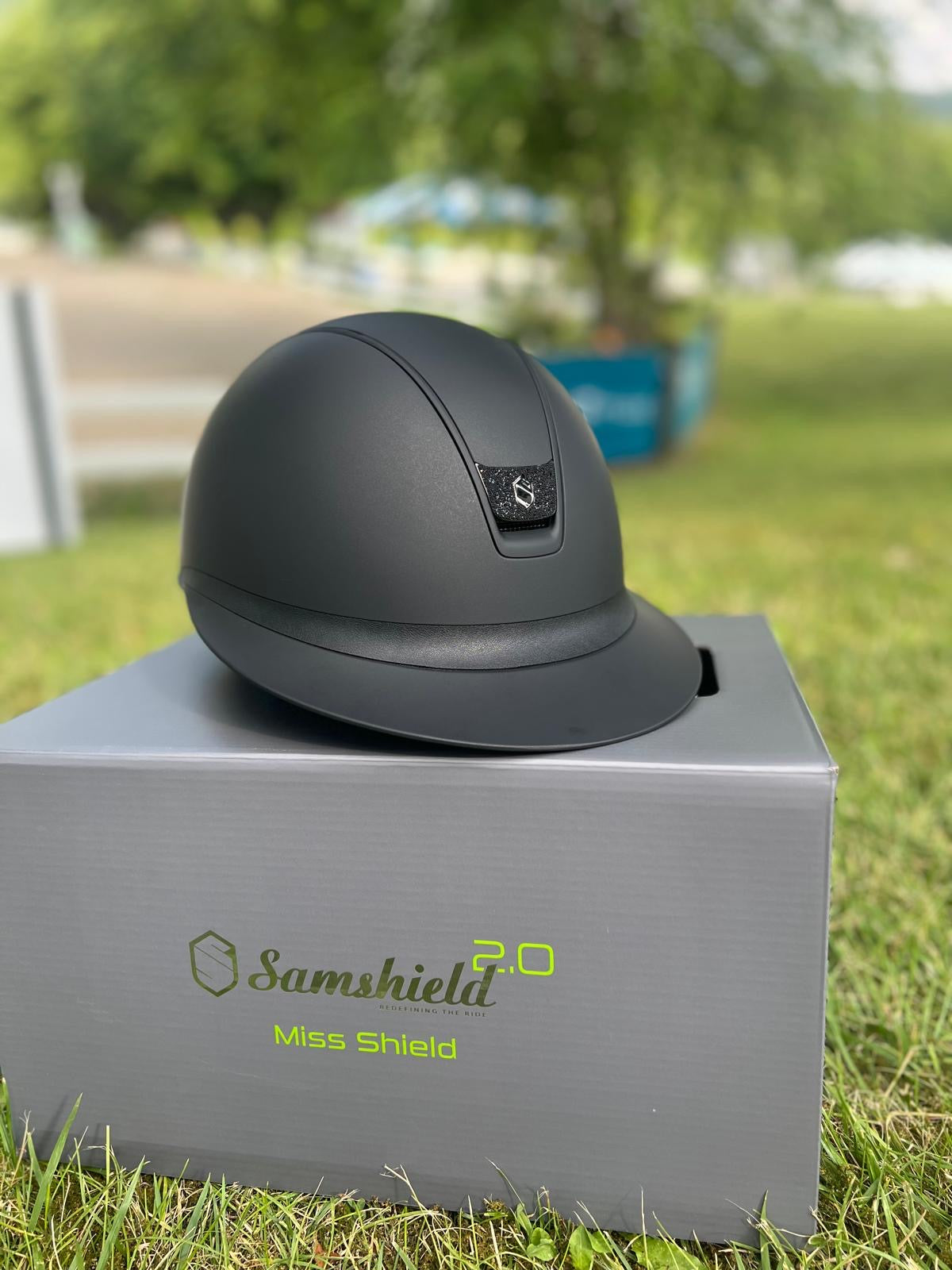 2.0 Miss Shield Dark Line With Crystal Fabric Blazon Samshield Helmet – Jods